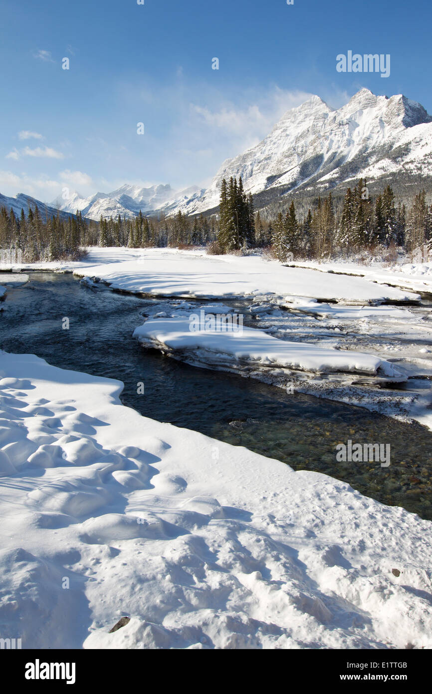 Mount Kidd in winter, Kananaskis Provincial Park, Alberta, Canada Stock ...