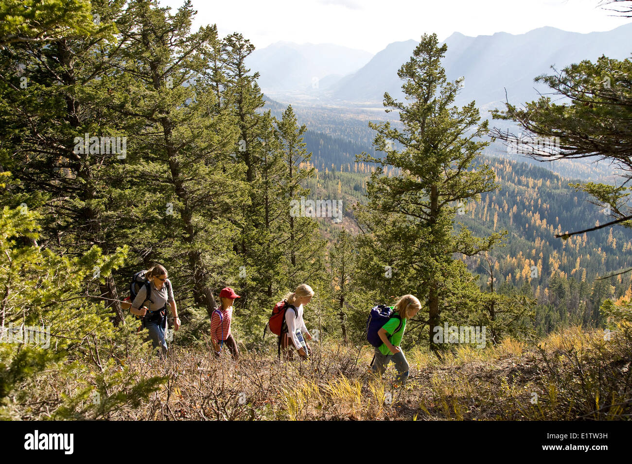 Backpack hiker family mountain hi-res stock photography and images - Alamy