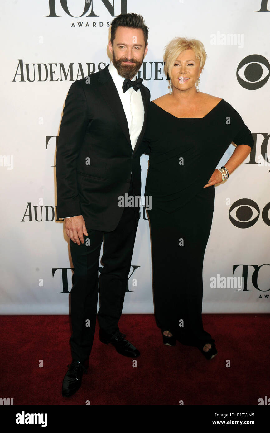 New York, USA. 8th June, 2014. Hugh Jackman and wife Deborah Furness ...