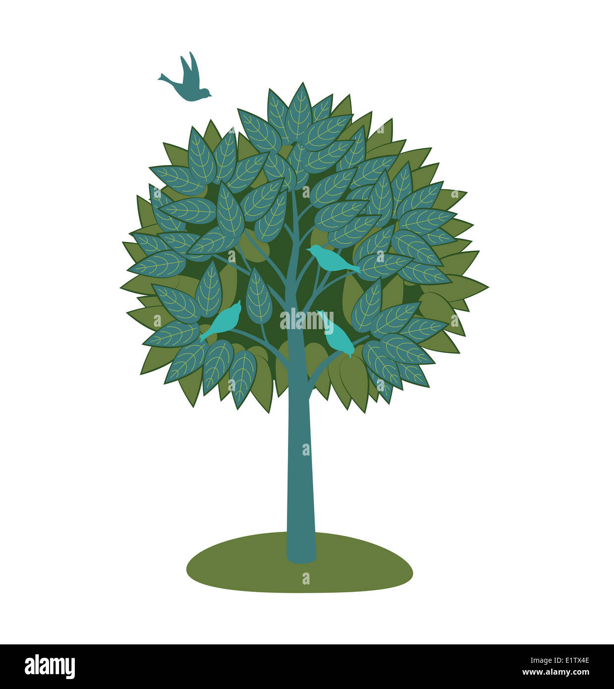 Tree and birds Stock Photo - Alamy