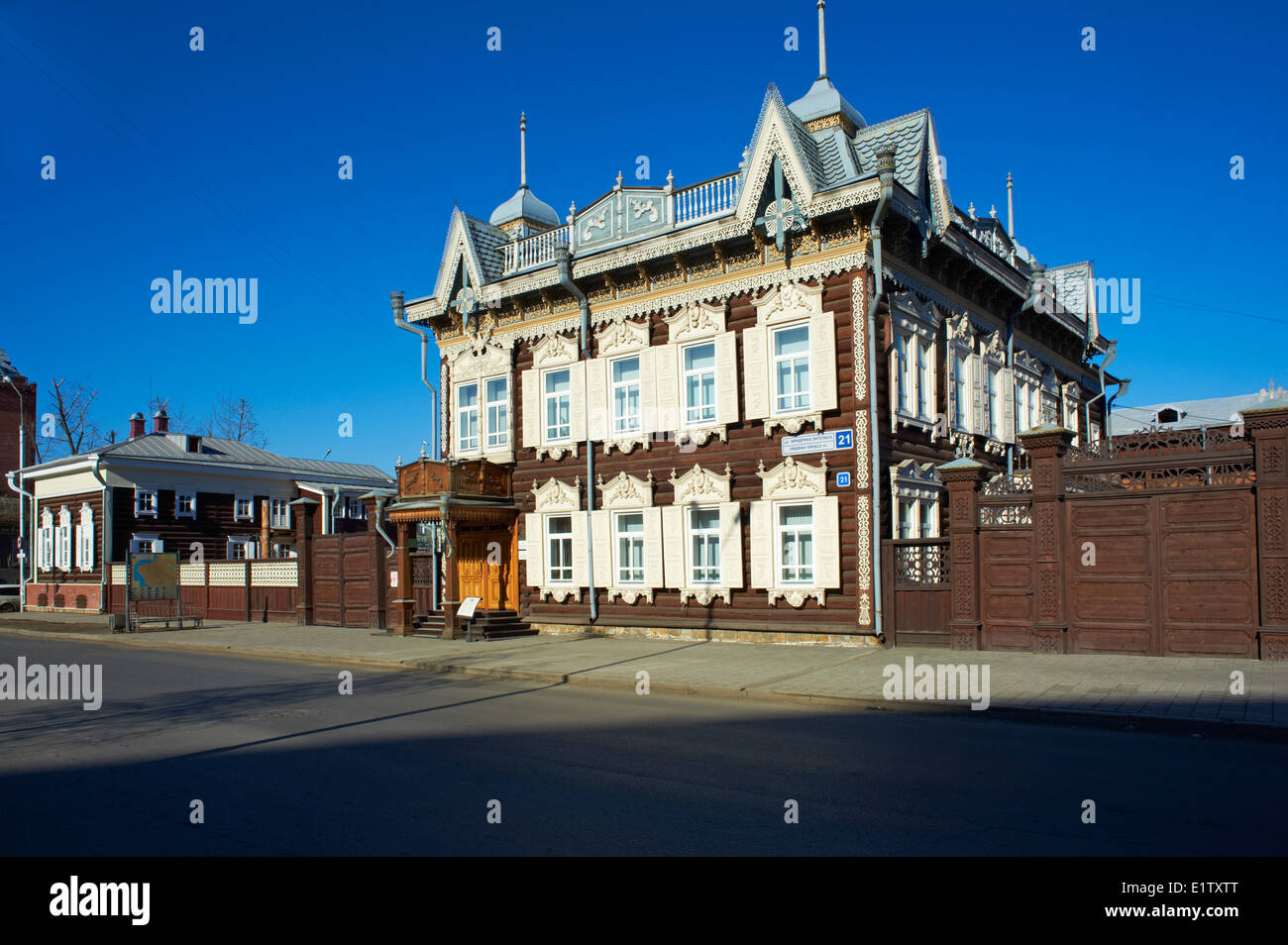 Russia, Siberia, Irkutsk, wooden architecture, The House of Europe ...