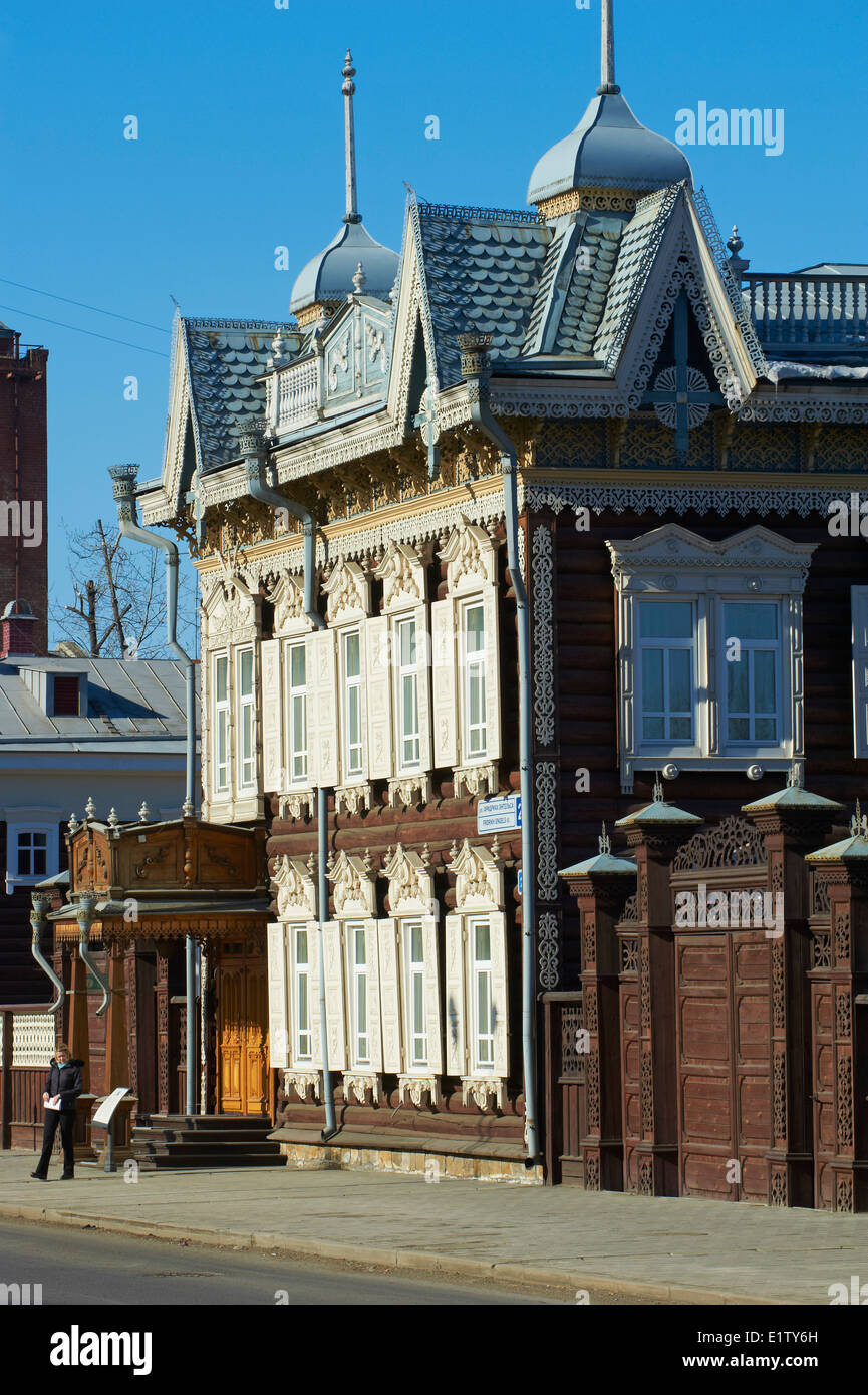 Russia, Siberia, Irkutsk, wooden architecture, The House of Europe ...