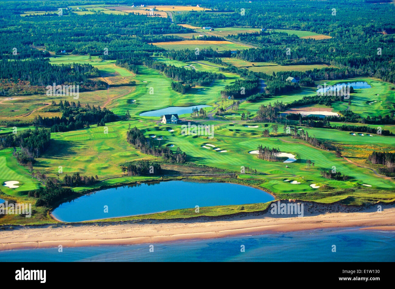 Aerial of The Links at Crowbush Cove, Lakeview, Prince Edward Island ...