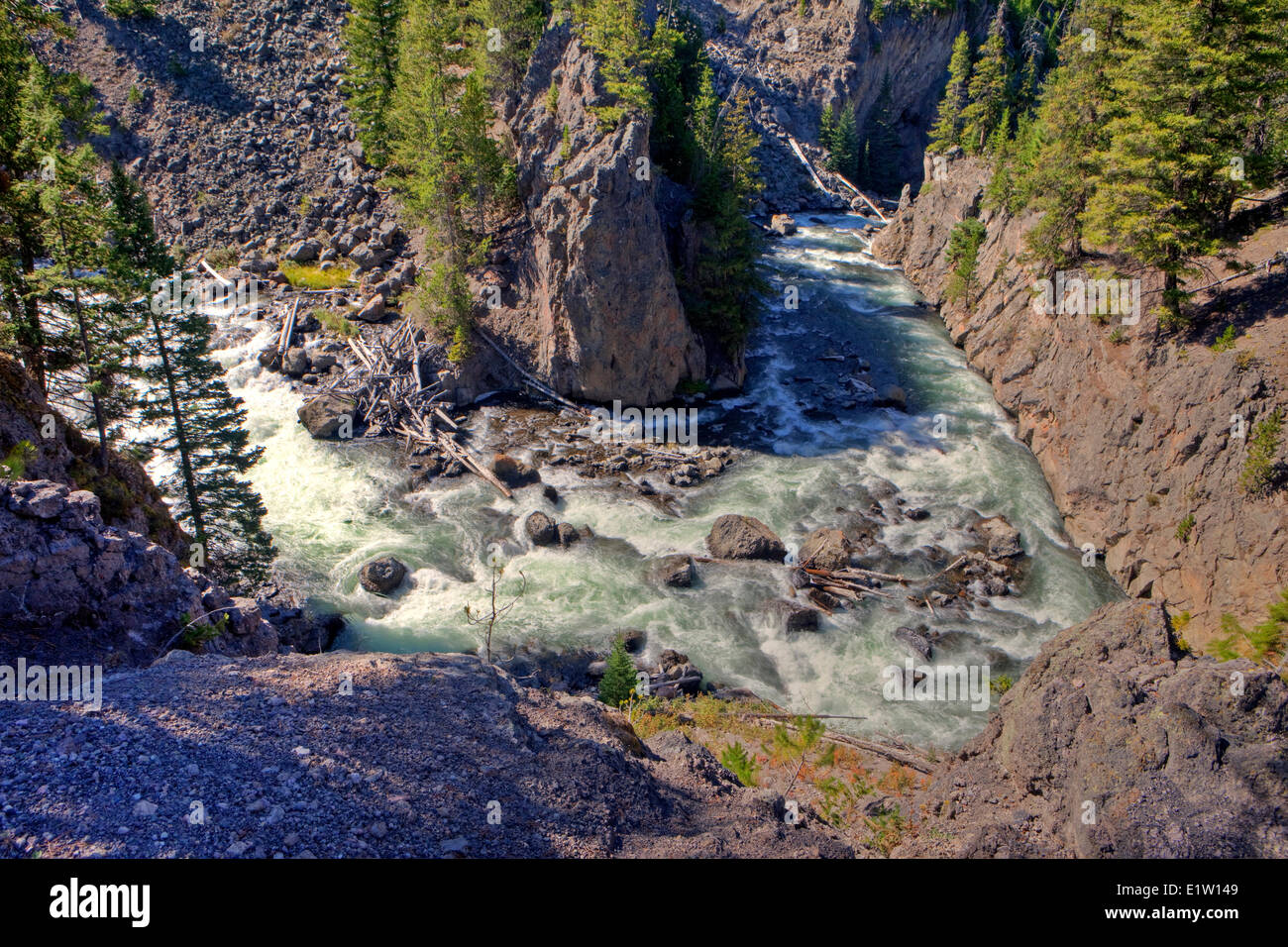 Firehole Canyon, Yellowstone National Park, Wyoming, USA Stock Photo ...