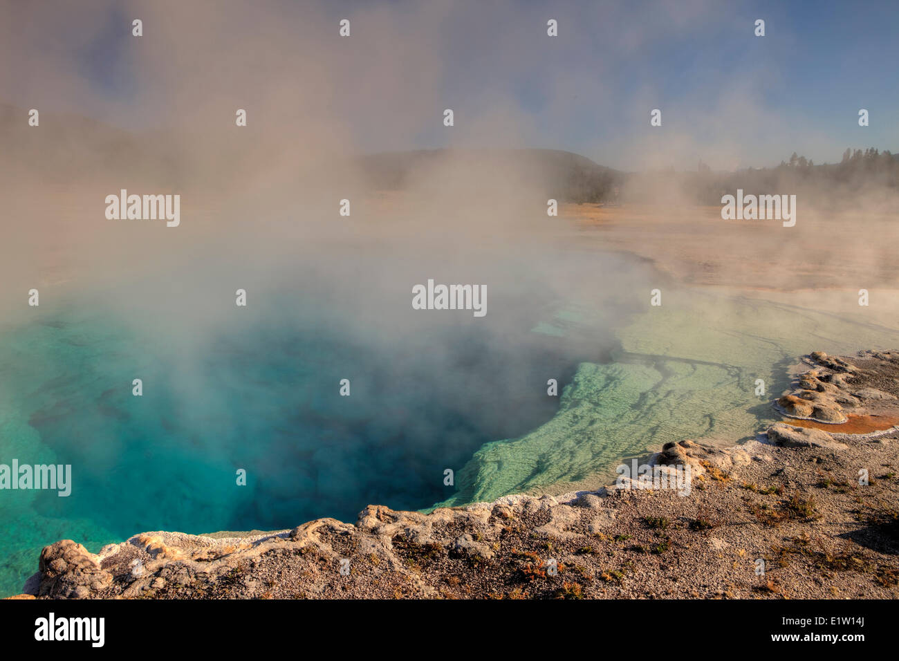 Sapphire Pool, Biscuit Basin, Yellowstone National Park, Wyoming, USA ...