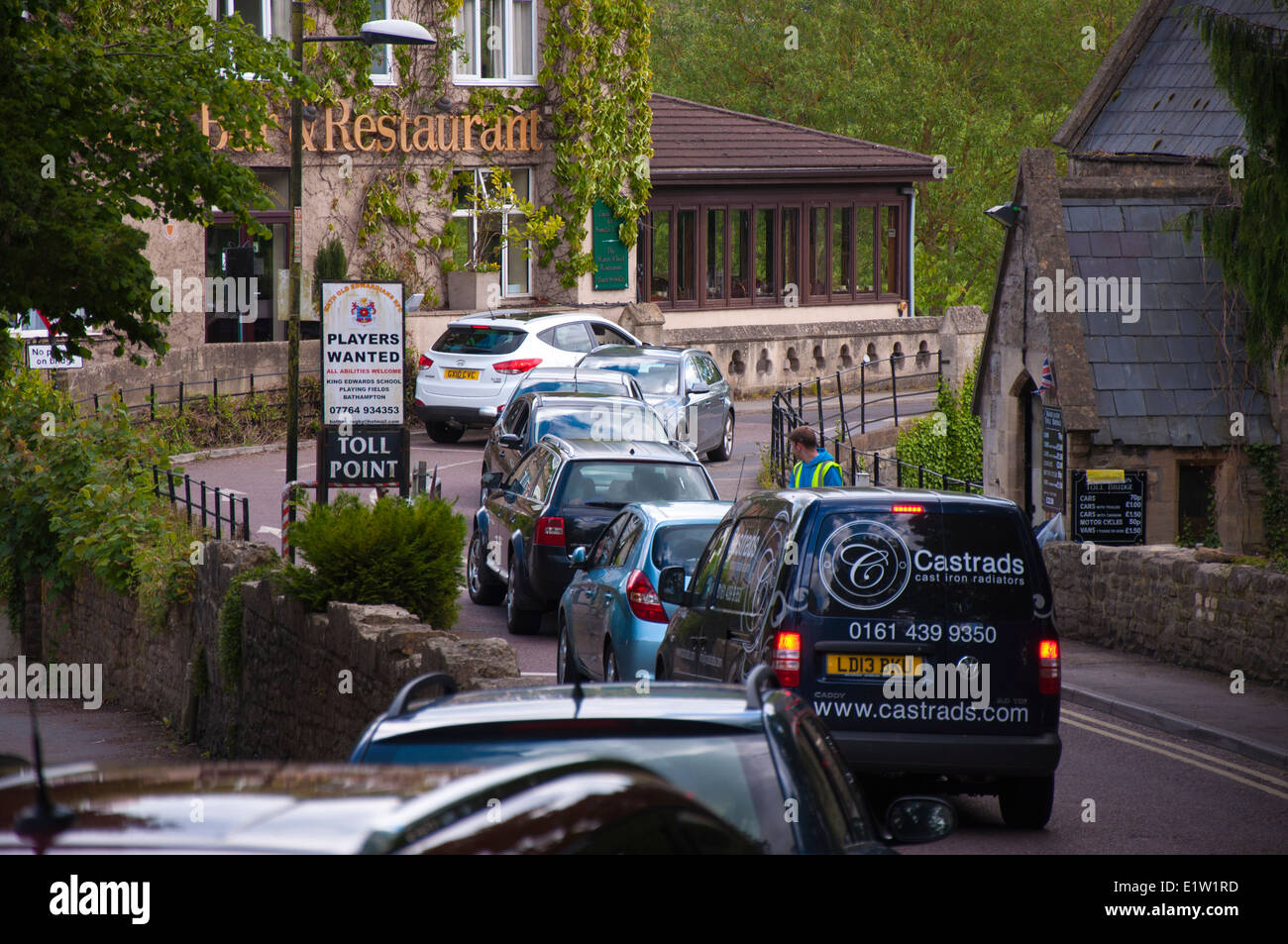 Toll Bridge congestion at Batheaston side of the bridge to Bathampton ...