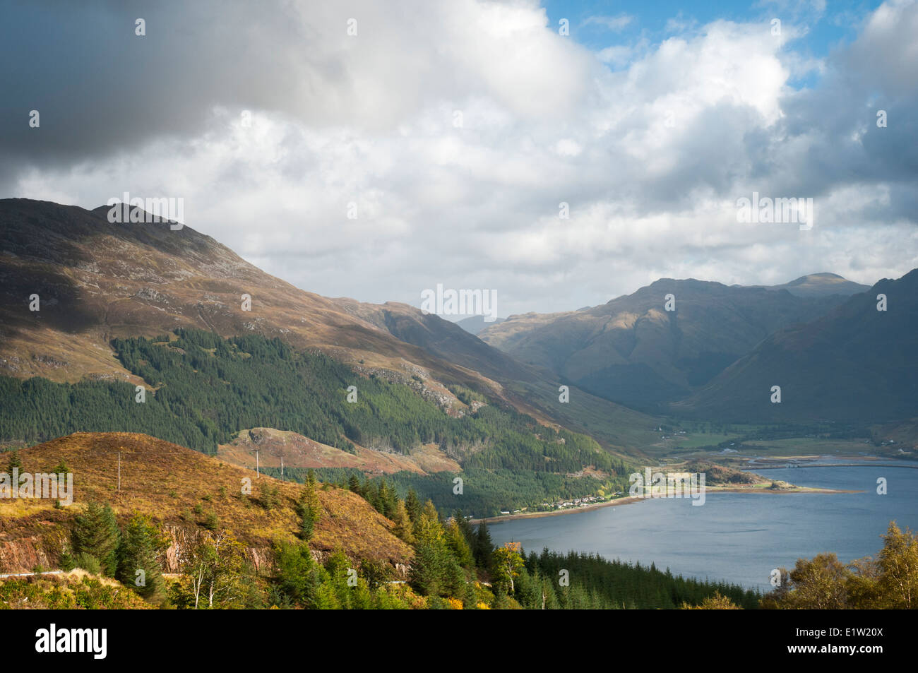 Landscape image of the mountains of Kintail with Loch Duich in the ...