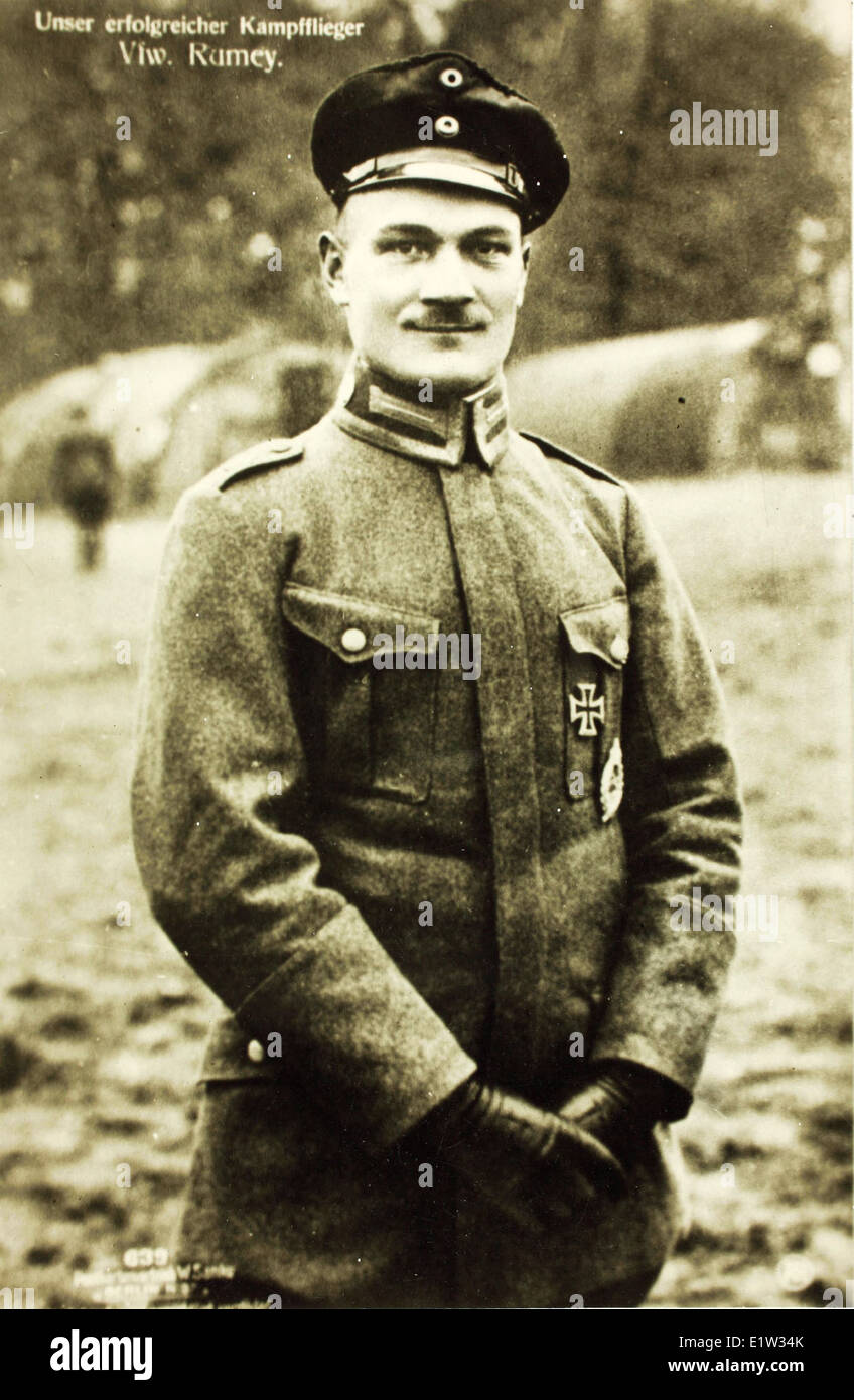 This photo depicts a German aviator from World War I, offering a ...