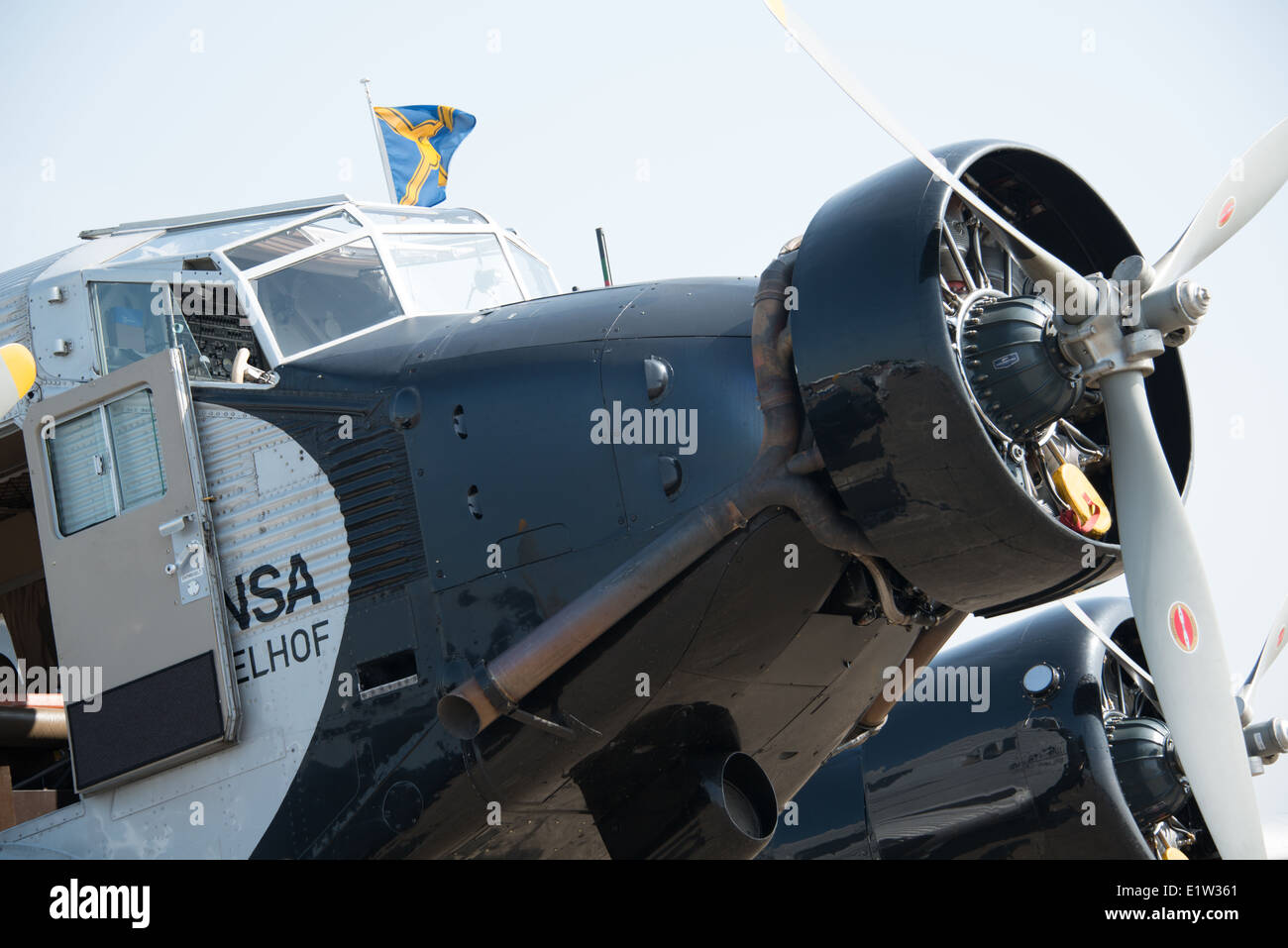 Vintage WW2 German JU-52 Junkers Trimotor transport plane Stock Photo ...