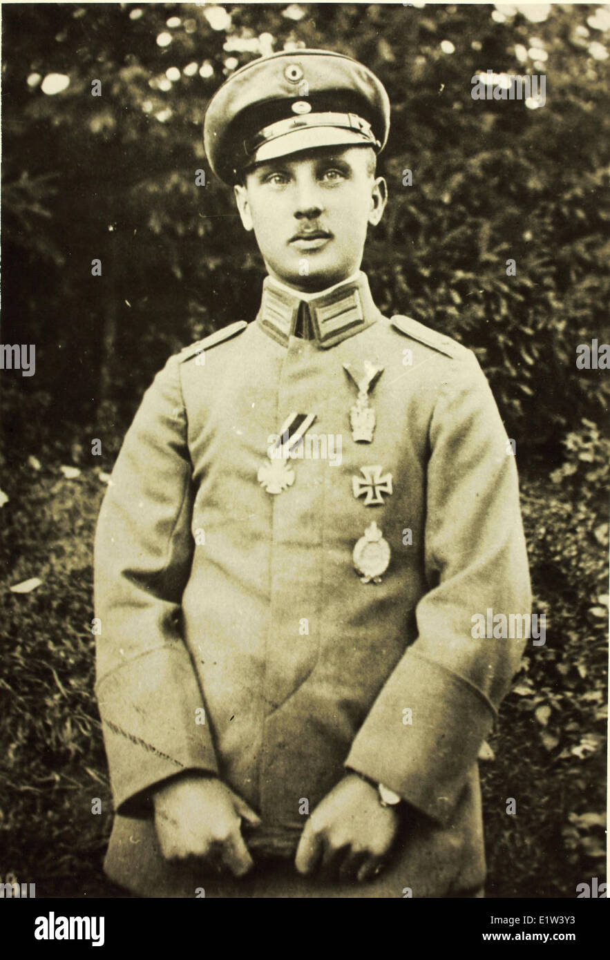 This image represents a German aviator during World War One, showcasing ...
