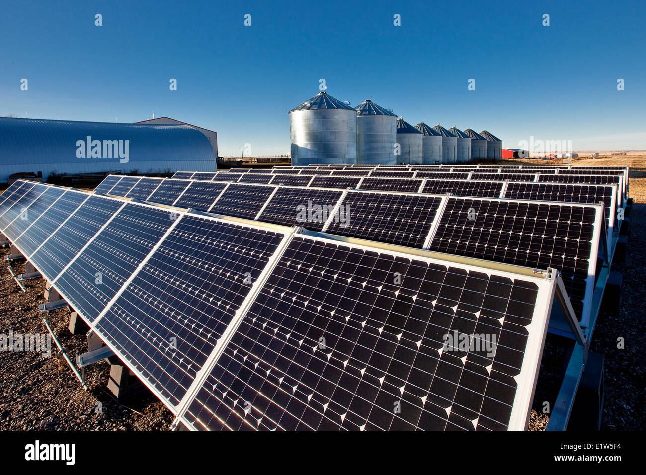 Solar panels on farm near Calgary, Alberta, Canada Stock Photo - Alamy