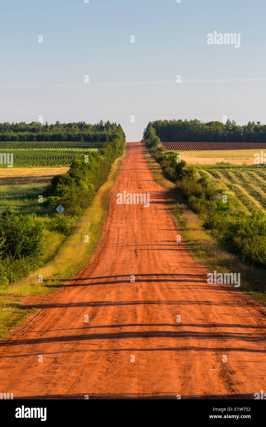 Clay road in spring, Cumberland, Prince Edward Island, Canada Stock ...