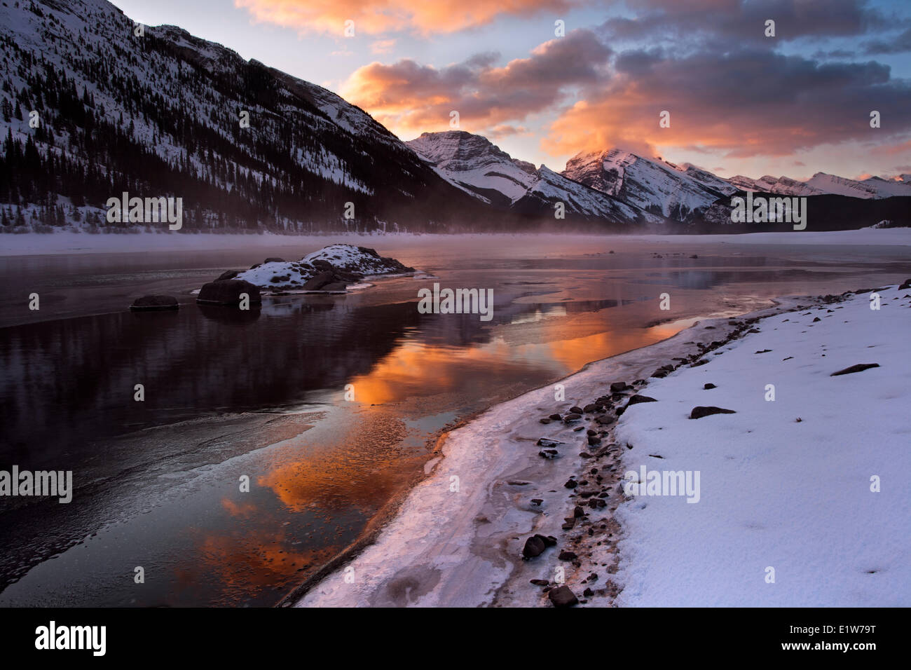 Sunrise at Goat Pond in Kananaskis Country, Alberta, Canada. Fall ...