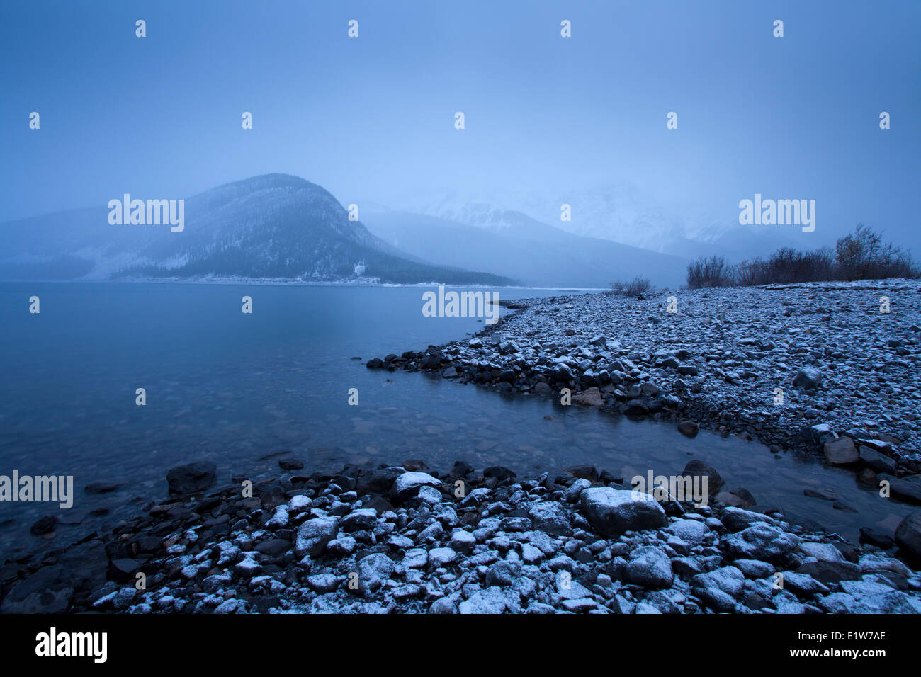 moody blue light at Spray Lakes in Spray Valley Provincial Park ...
