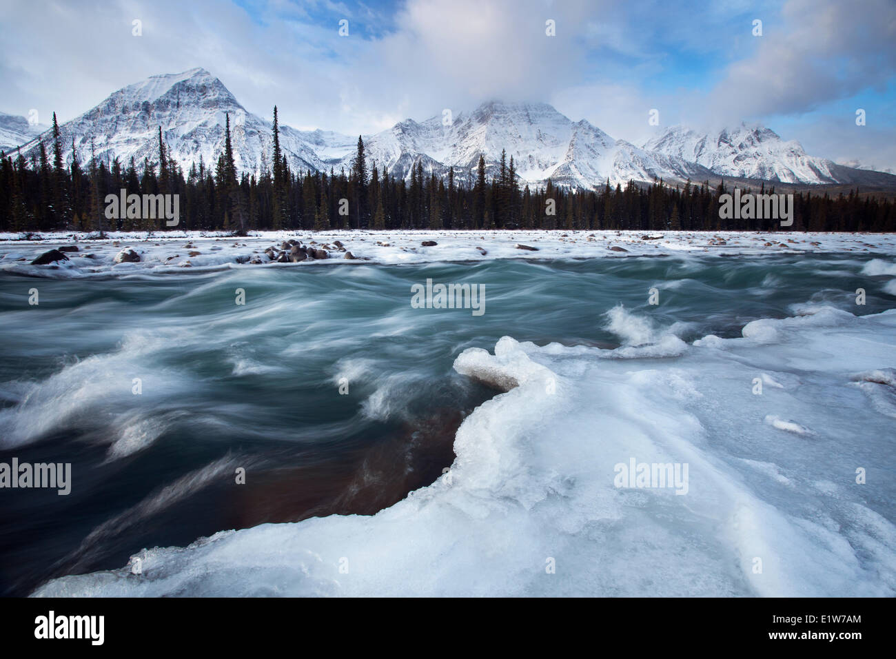 Mount fryatt and the athabasca river hi-res stock photography and ...