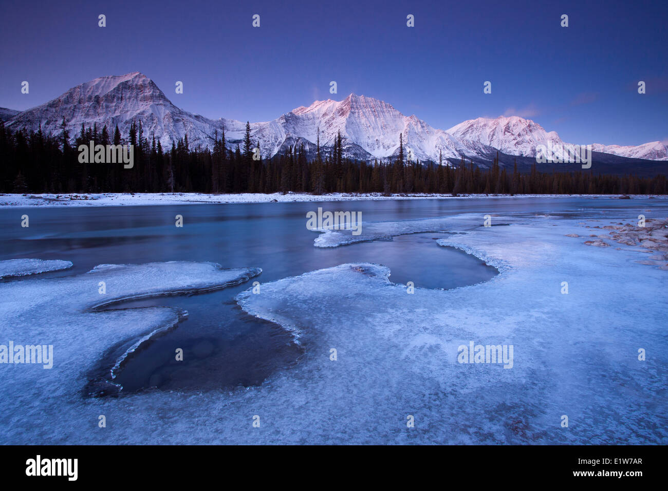 Mount fryatt and the athabasca river hi-res stock photography and ...