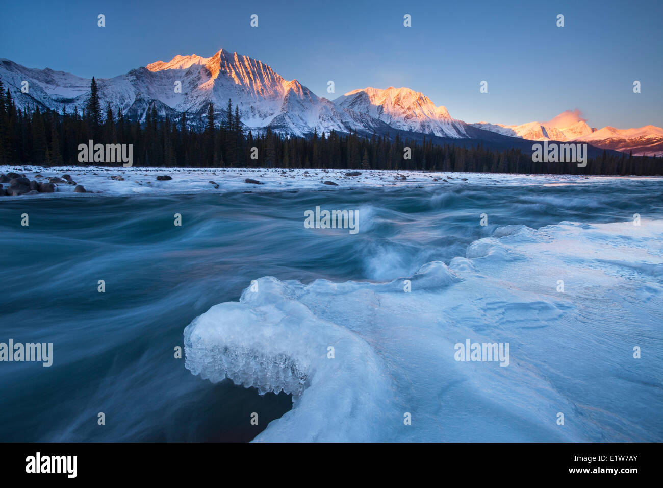 Mount fryatt and the athabasca river hi-res stock photography and ...