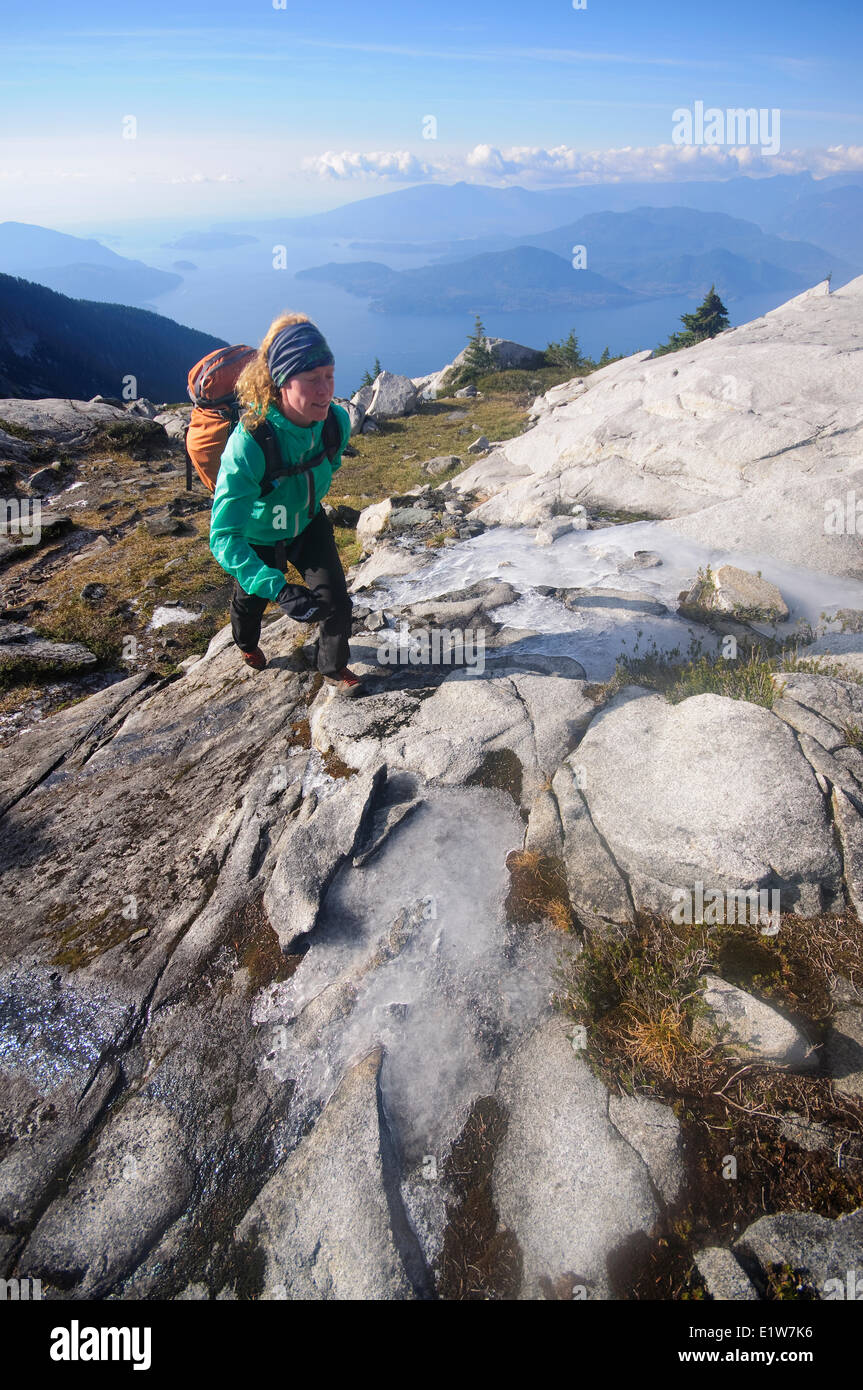 Senja Palonen hiking up to and scrambling the West Lion. The Lions ...