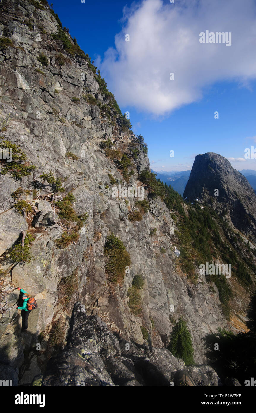 Senja Palonen hiking up to and scrambling the West Lion. The Lions ...