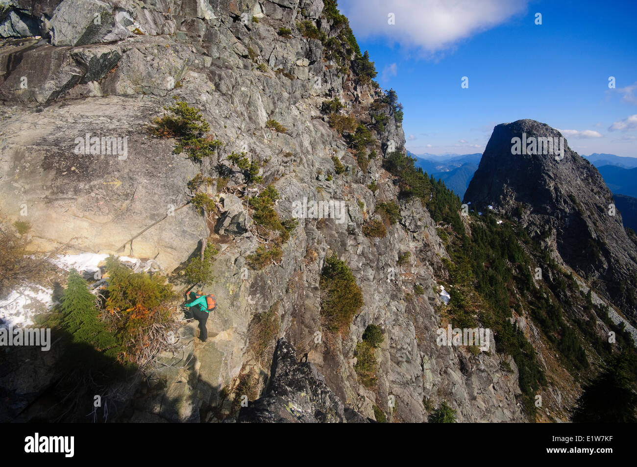 Senja Palonen hiking up to and scrambling the West Lion. The Lions ...