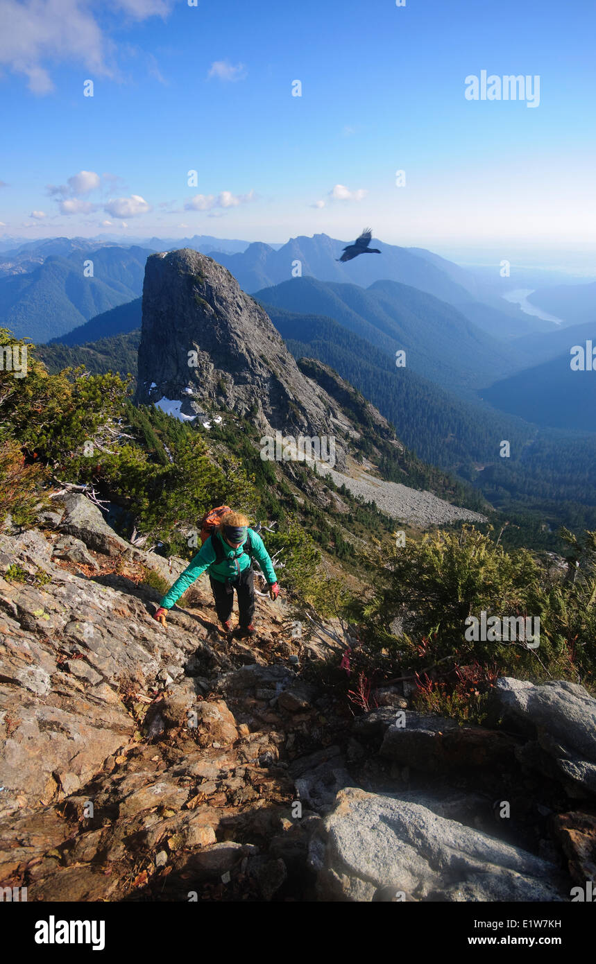 Senja Palonen hiking up to and scrambling the West Lion. The Lions ...
