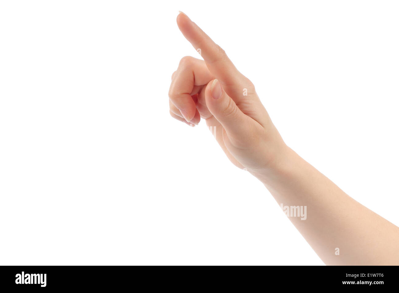 Woman hand on white background Stock Photo - Alamy