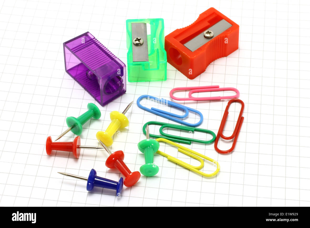 Stationary objects on a white background Stock Photo - Alamy