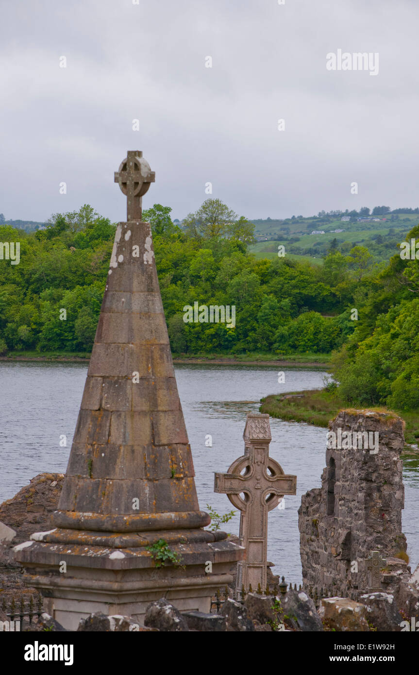 Abbey cemetery graveyard Donegal bay Donegal town County Donegal ...