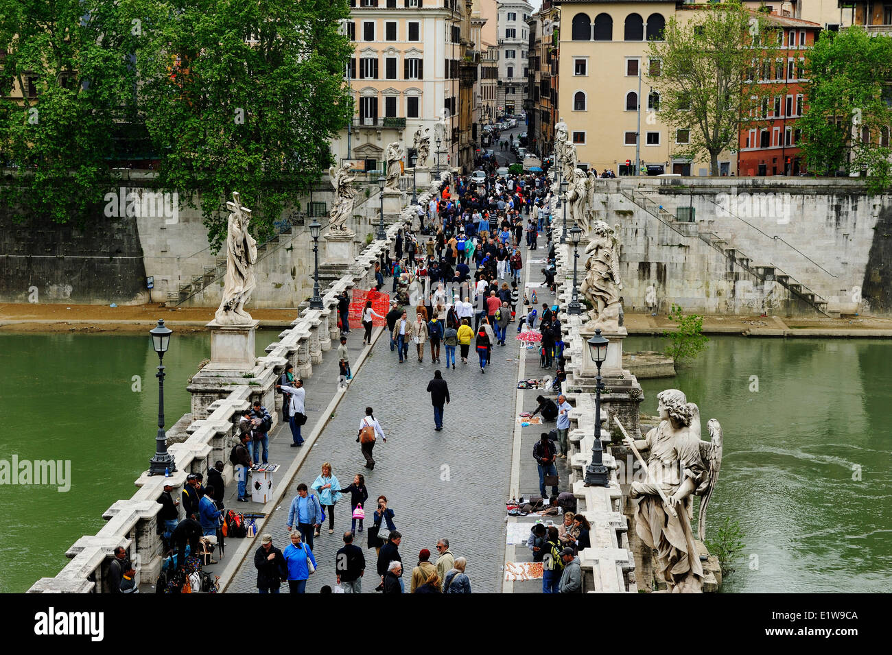 St.Angelo Bridge (Ponte St.Angelo), Rome, Italy Stock Photo - Alamy