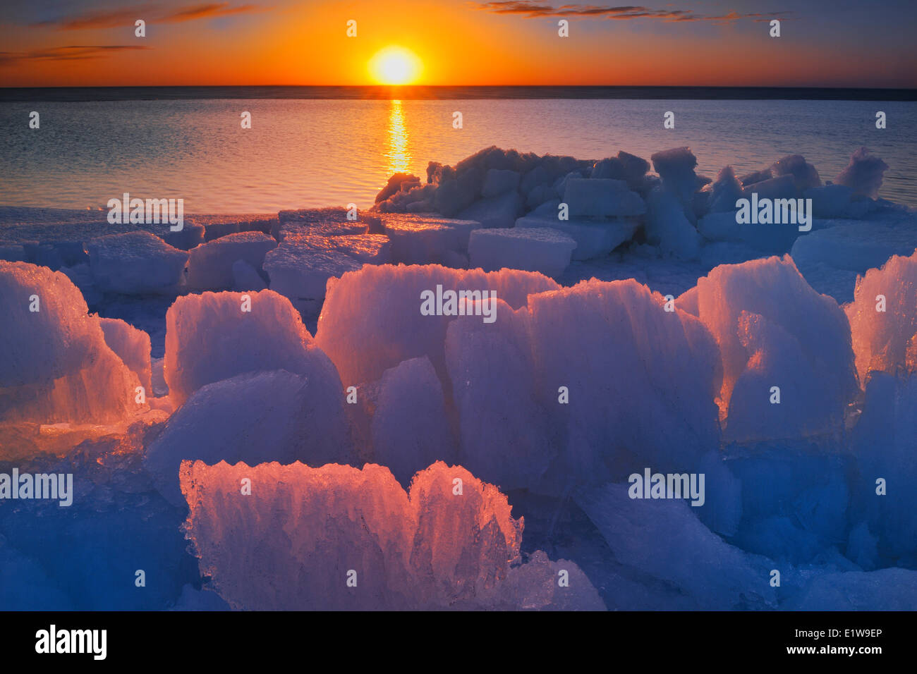 Ice On Lake Winnipeg In Spring At Sunrise Hi res Stock Photography And
