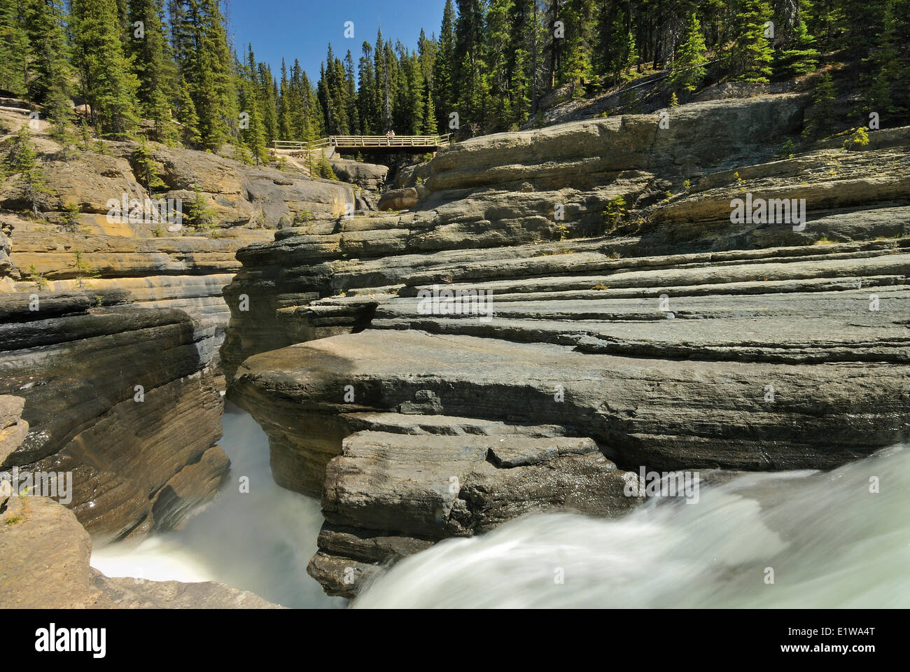 Mistaya River at Mistaya Canyon in the Canadian Rocky Mountains, Banff ...