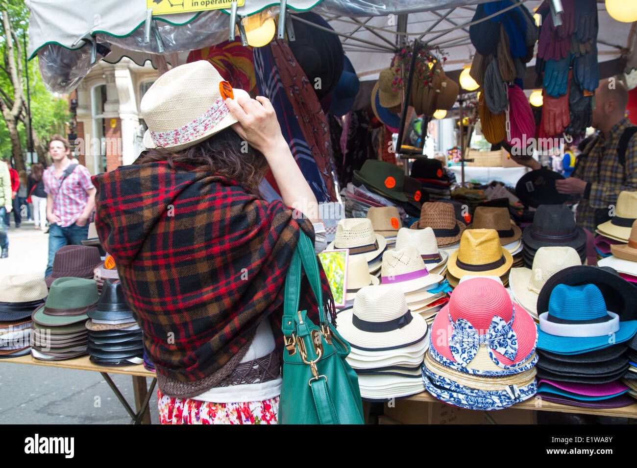 Hat Stall, Seven Dials, London Stock Photo - Alamy