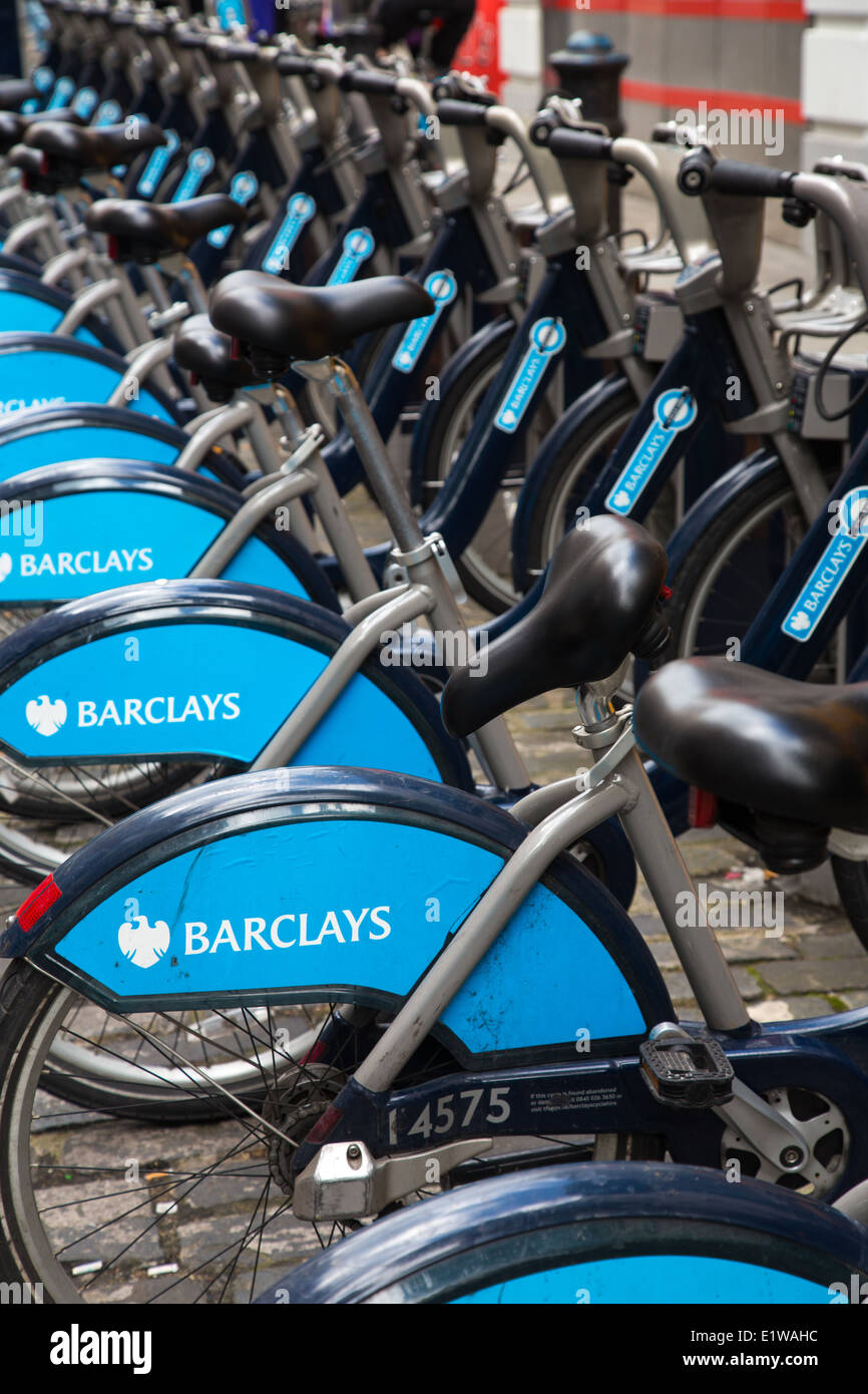 Barclays Bank Bikes, London Stock Photo - Alamy
