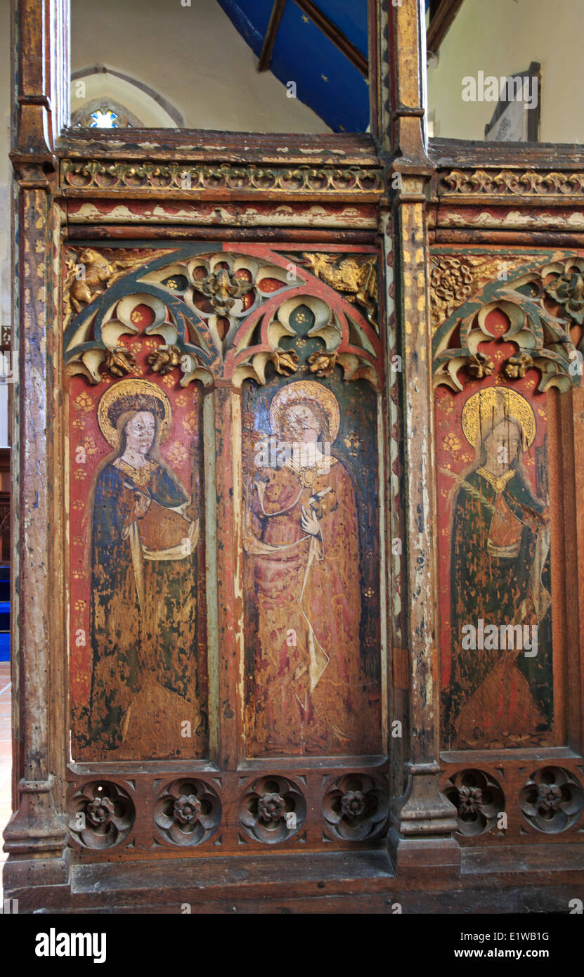 Panel detail of the rood screen in the parish church of St John the ...