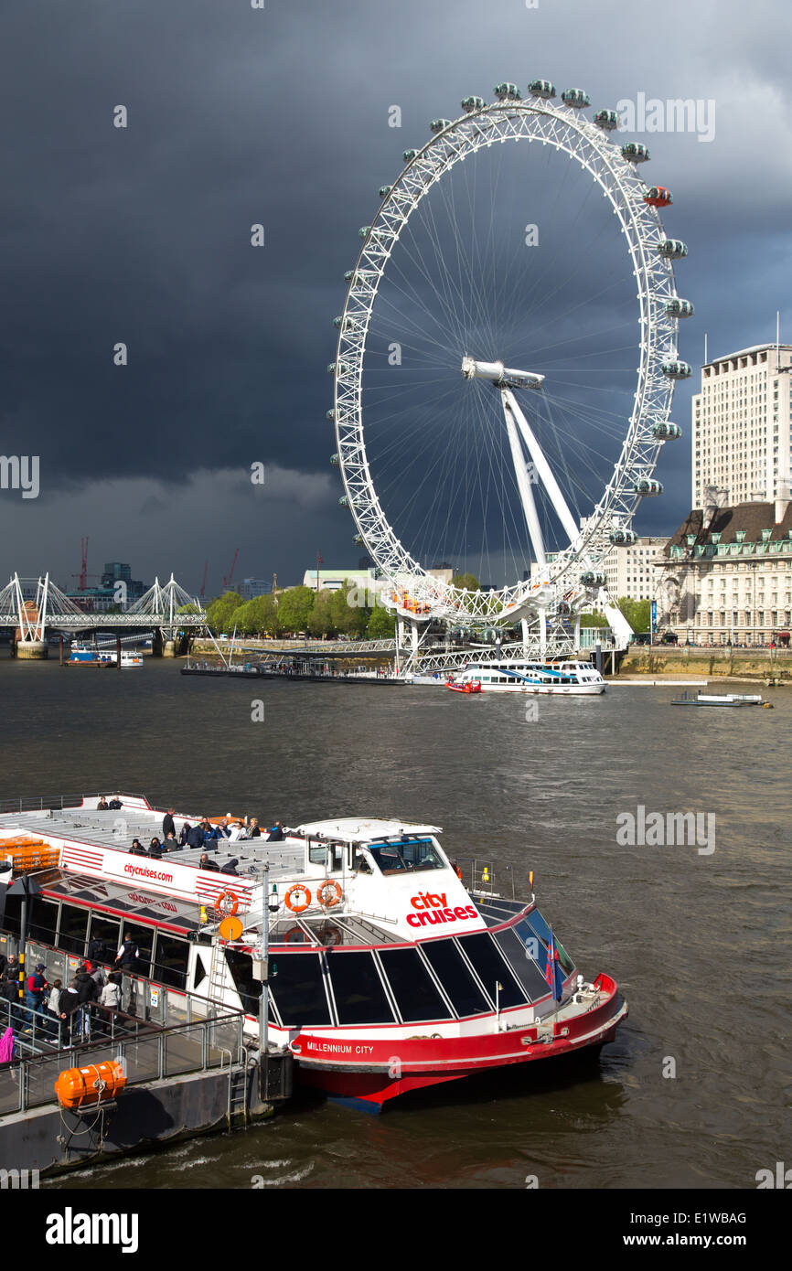 A storm over the London Eye Stock Photo - Alamy