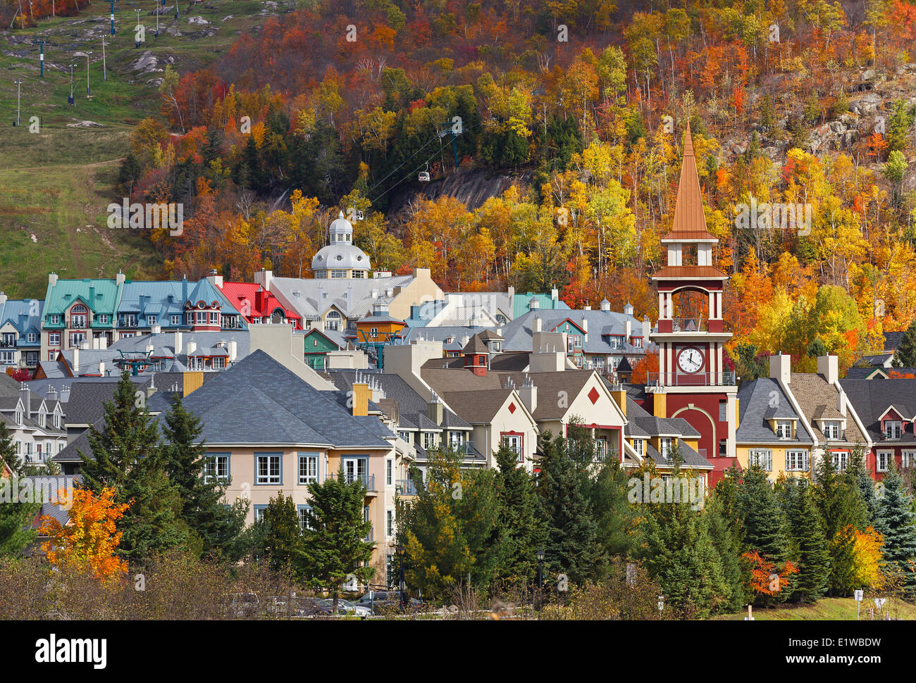 Mont Tremblant Village in autumn, Laurentians, Quebec, Canada Stock ...