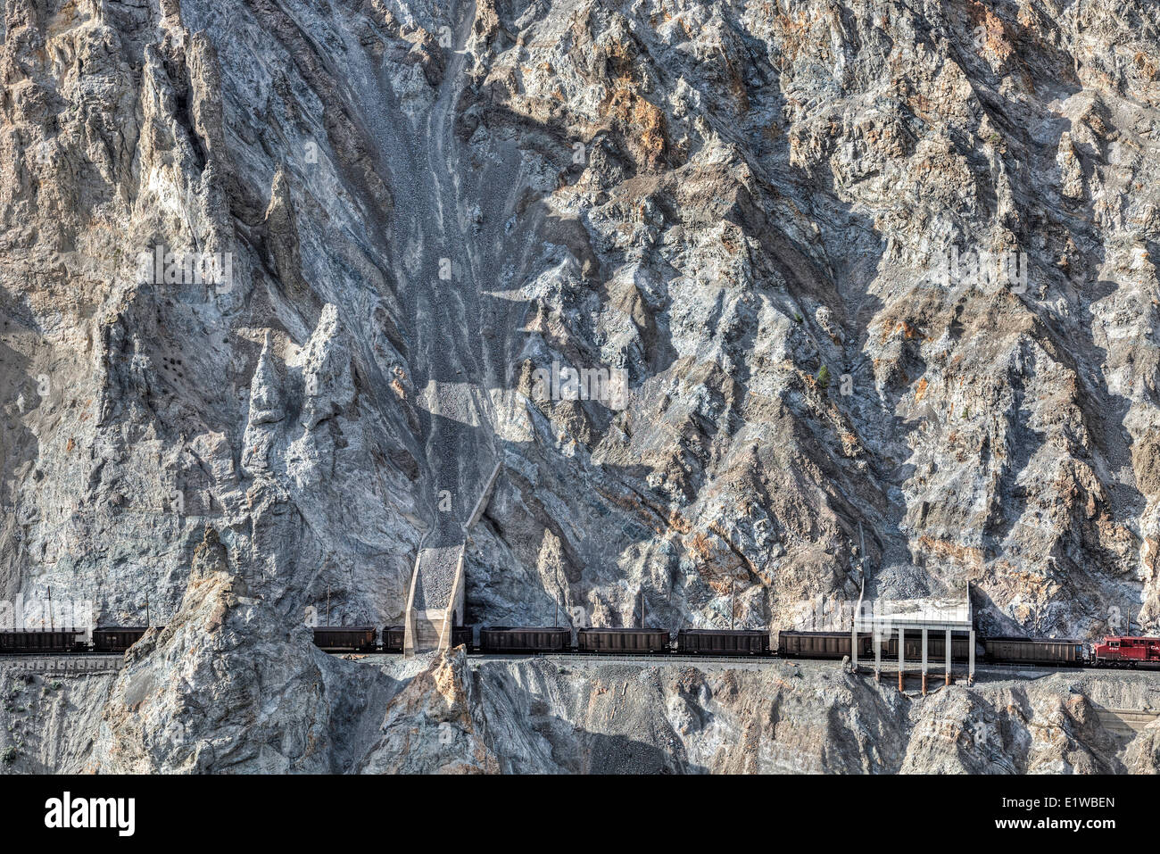 Freight train, Trans Canada railway, Thompson River Valley, British Columbia, Canada Stock Photo ...