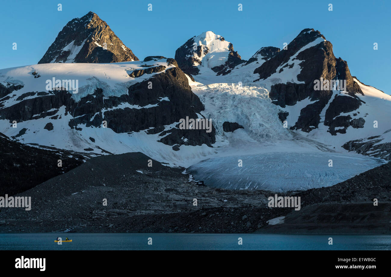 Canoeing on Ape Lake, Chilcotin, Coast Mountains, British Columbia ...