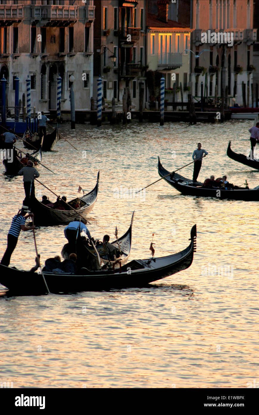 Venetian gondolas on the canal hi-res stock photography and images - Alamy
