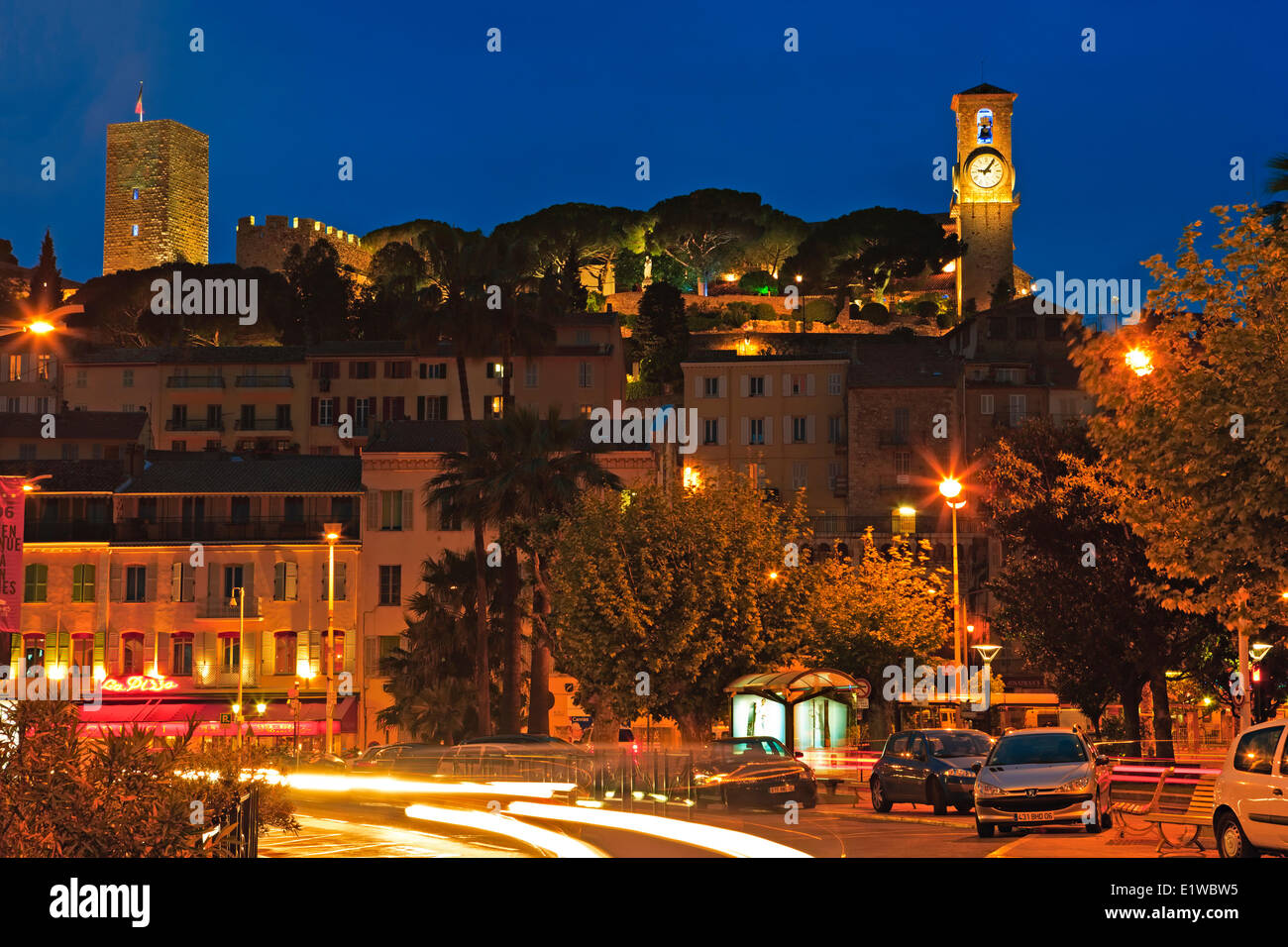 The clock tower seen from downtown cannes hi-res stock photography and ...