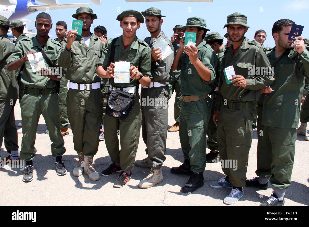 Tripoli, Libya. 10th June, 2014. Soldiers pose for photos with their ...