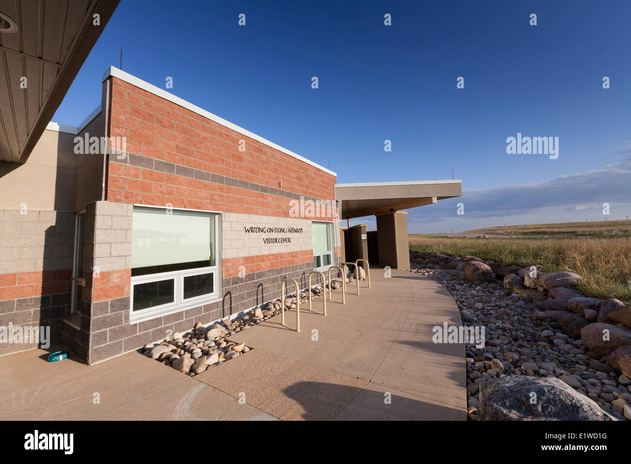 The visitor centre in writing on stone provincial park hi-res stock ...