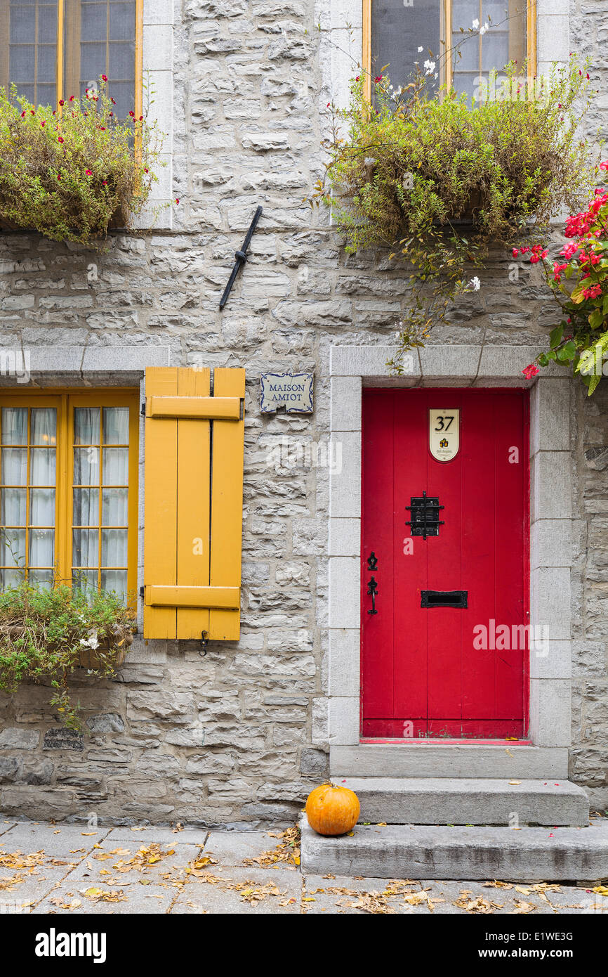 Historic stone home in Old Quebec, Quebec City, Quebec, Canada Stock ...