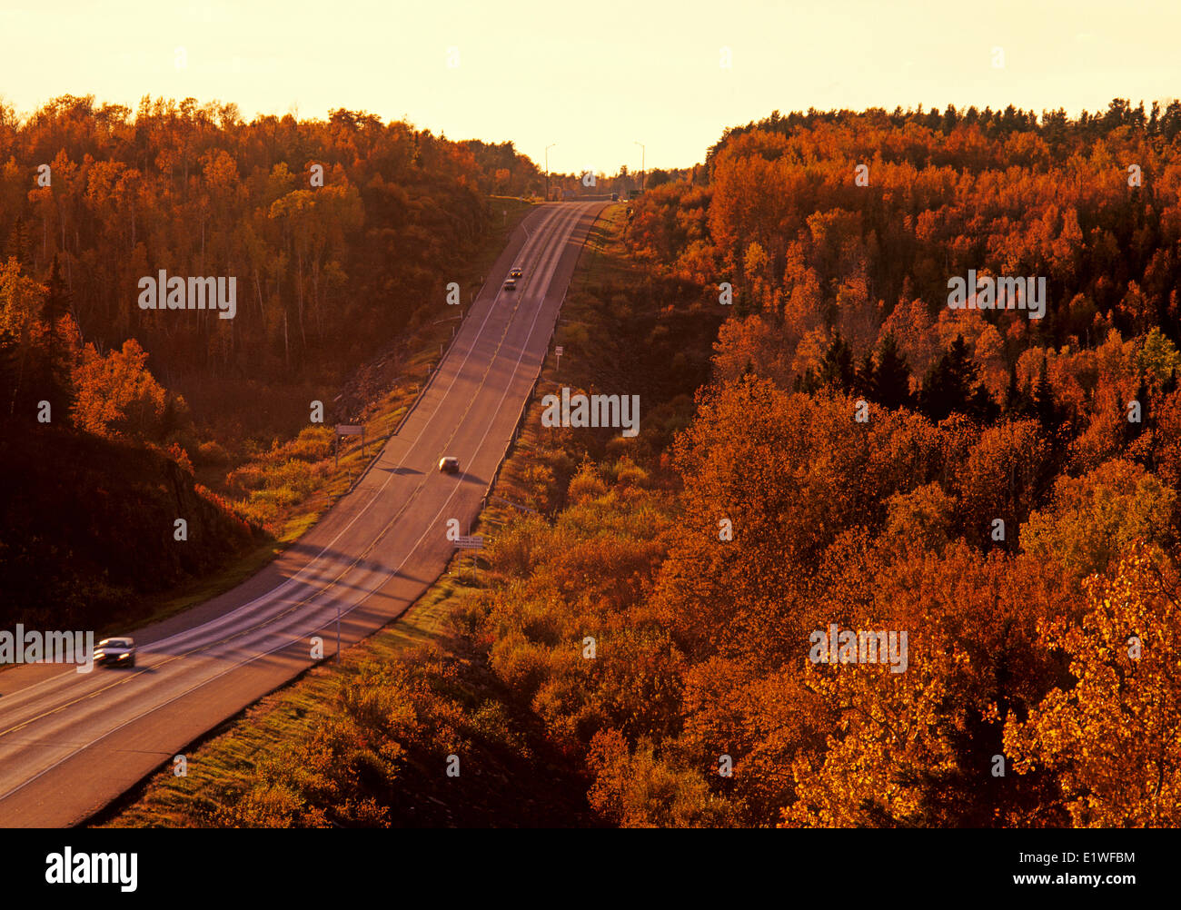 Trans canada highway near the manitoba ontario border hi-res stock ...