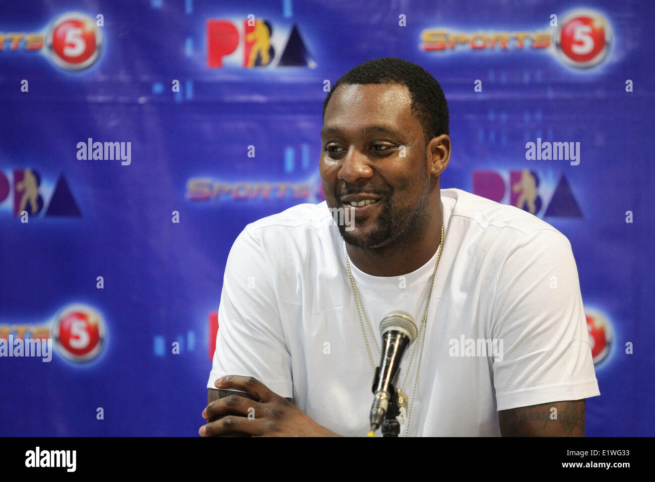 Quezon City, Manila, Philippines. NBA veteran Andray Blatche attends a ...