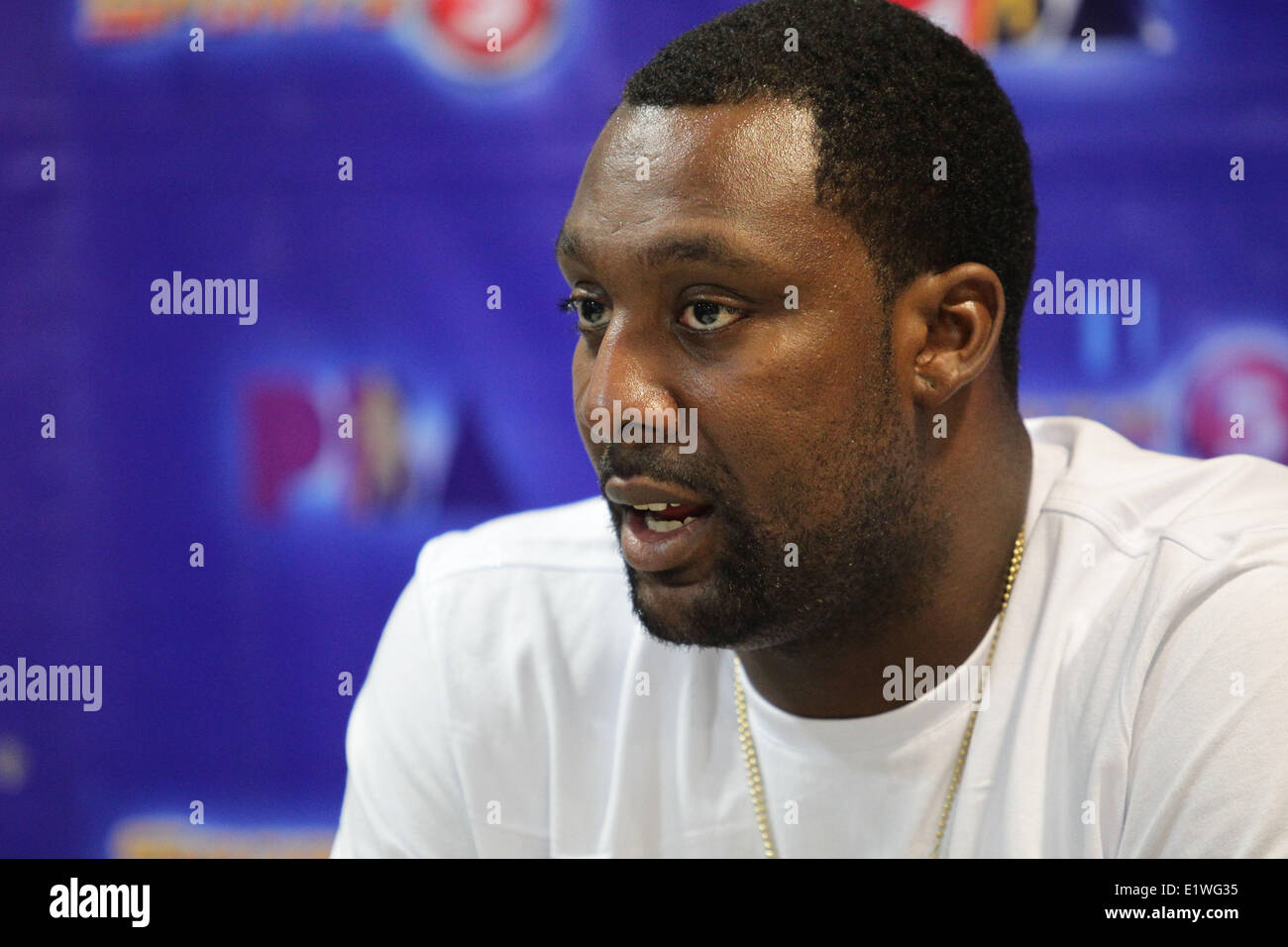 Quezon City, Manila, Philippines. NBA veteran Andray Blatche attends a ...