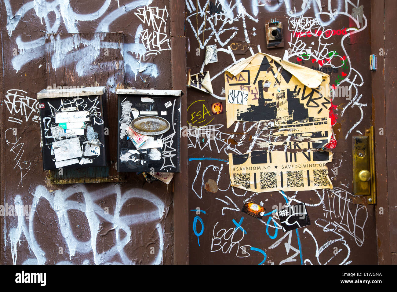 Graffiti on a Front Door, Brooklyn, NYC Stock Photo - Alamy