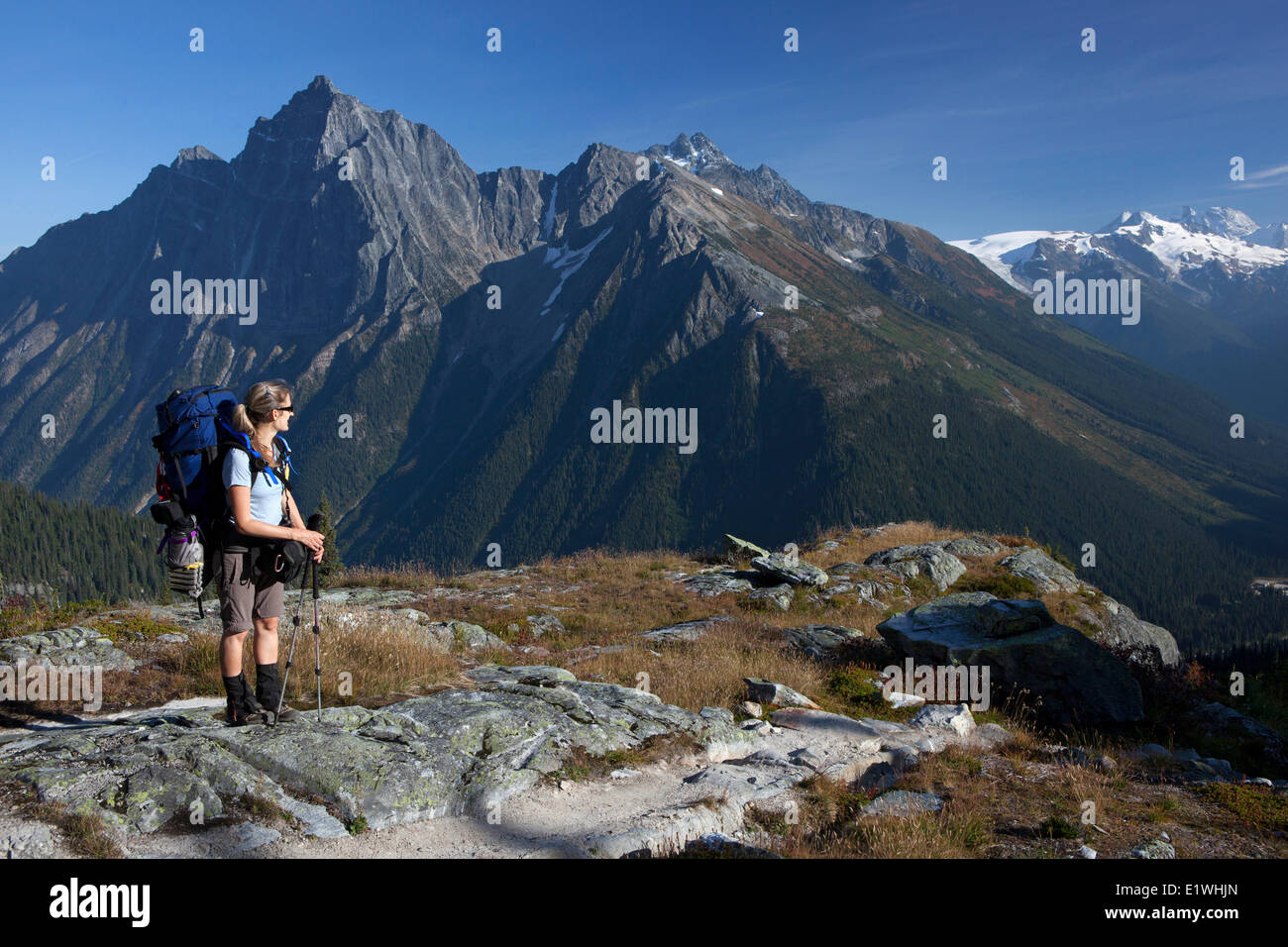 Backpacker at Hermit Basin Mount MacDonald Avalanche Mountain Mount Sir ...
