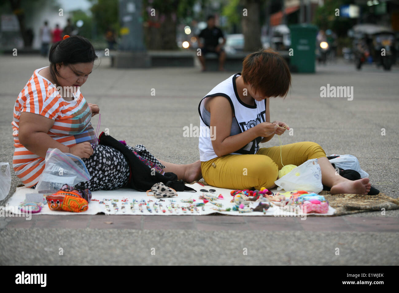 Chiang Mai, Thailand. 10th June, 2014. Street hawkers in Chiang Mai ...