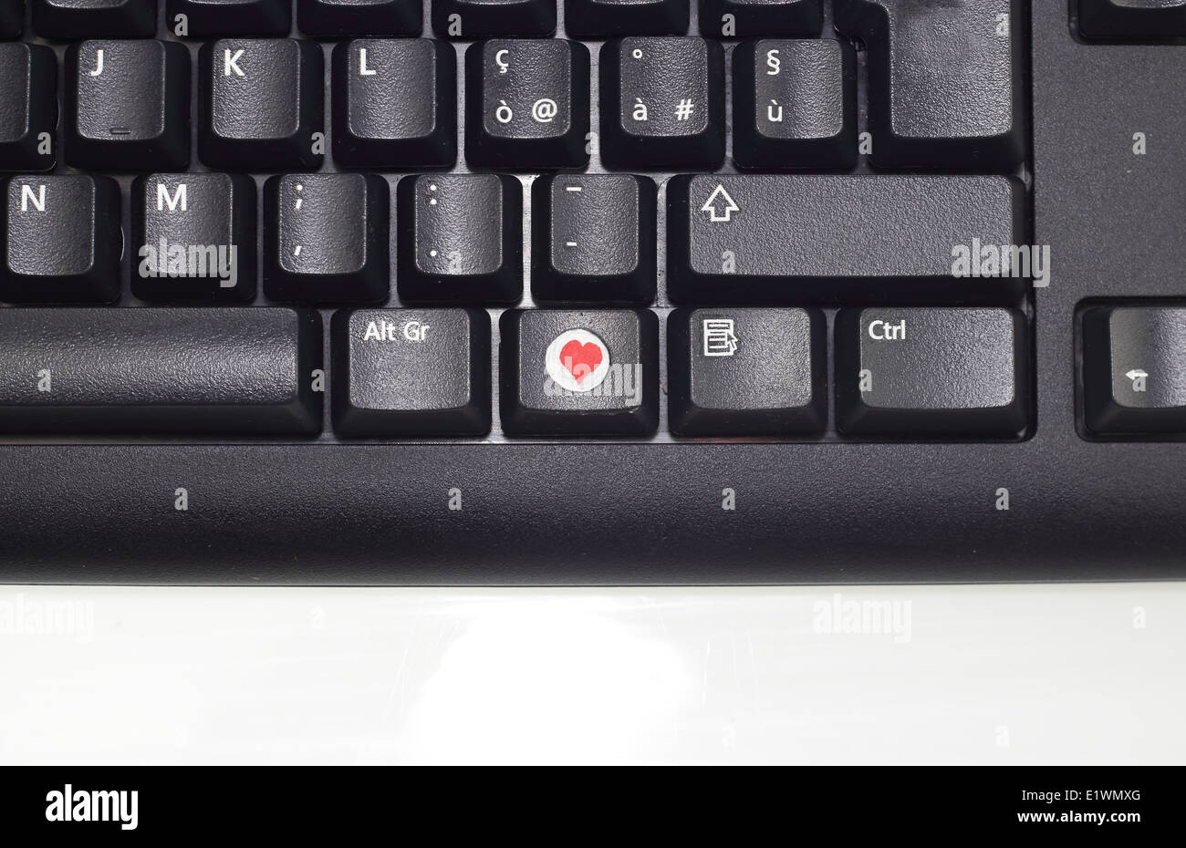 heart shape icon on keyboard, Love concept Stock Photo - Alamy